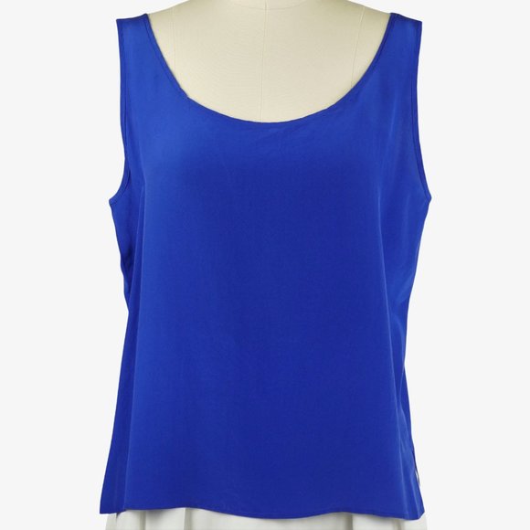 Clio | Tops | Vintage Clio Royal Blue Silk Sleeveless Tank Top | Poshmark